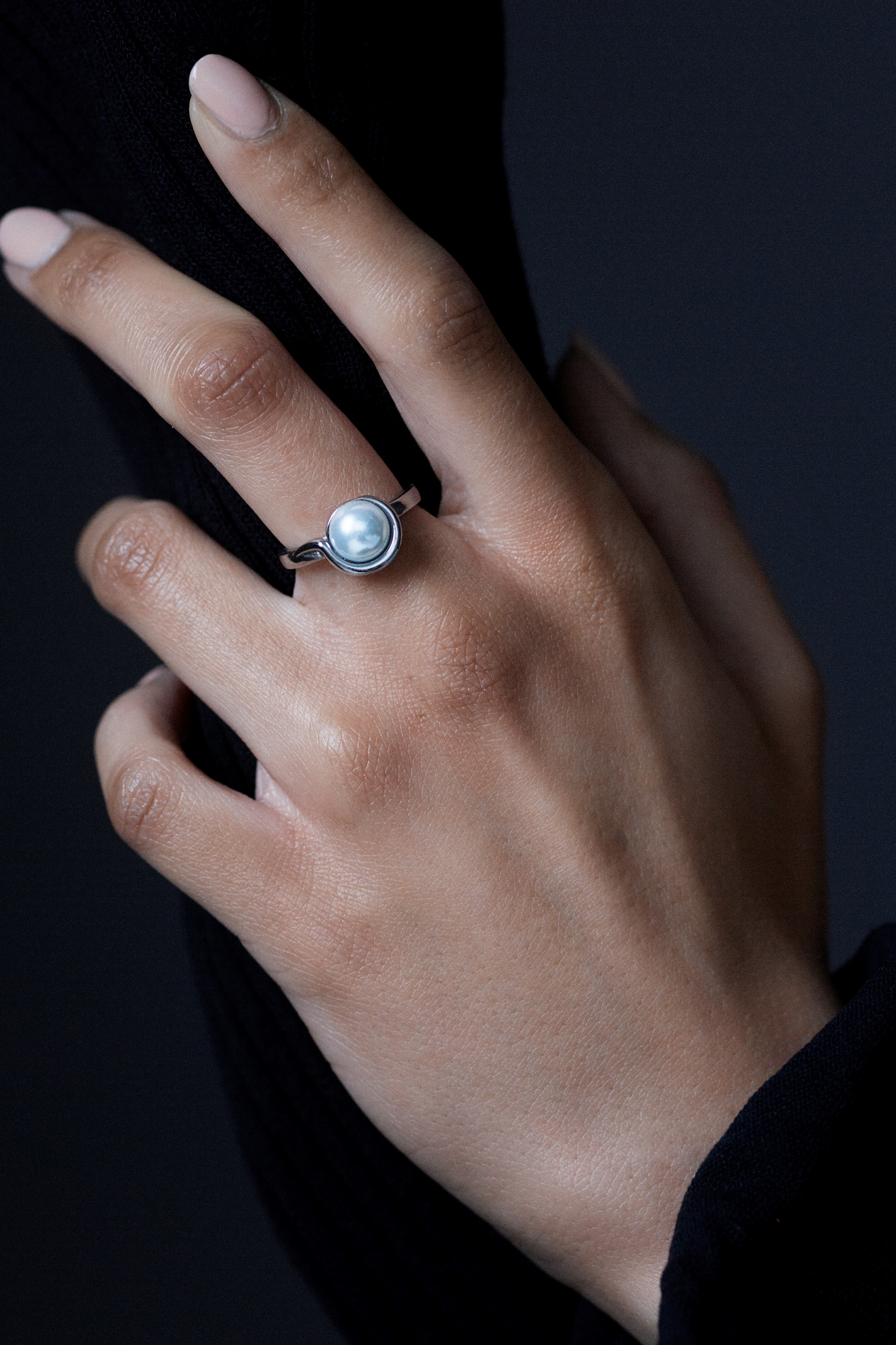 Edblad Parisian Pearl Ring Steel | MQ Marqet