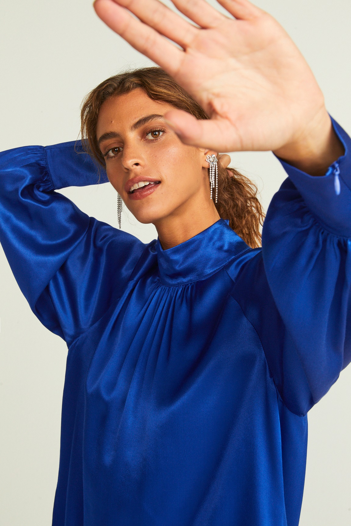 Stockh lm Studio Neneh Blouse Solidate Blue | MQ Marqet