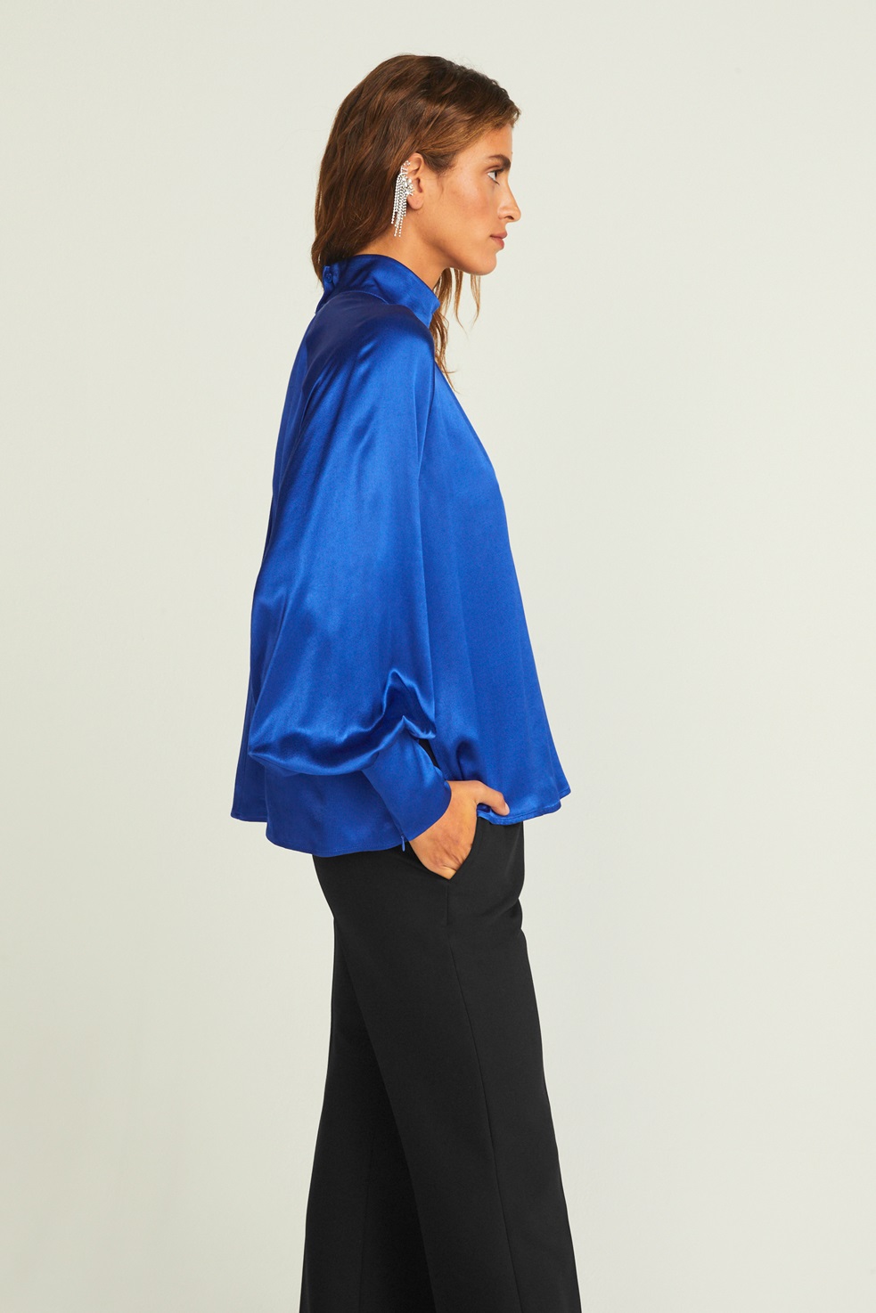 Stockh lm Studio Neneh Blouse Solidate Blue | MQ Marqet