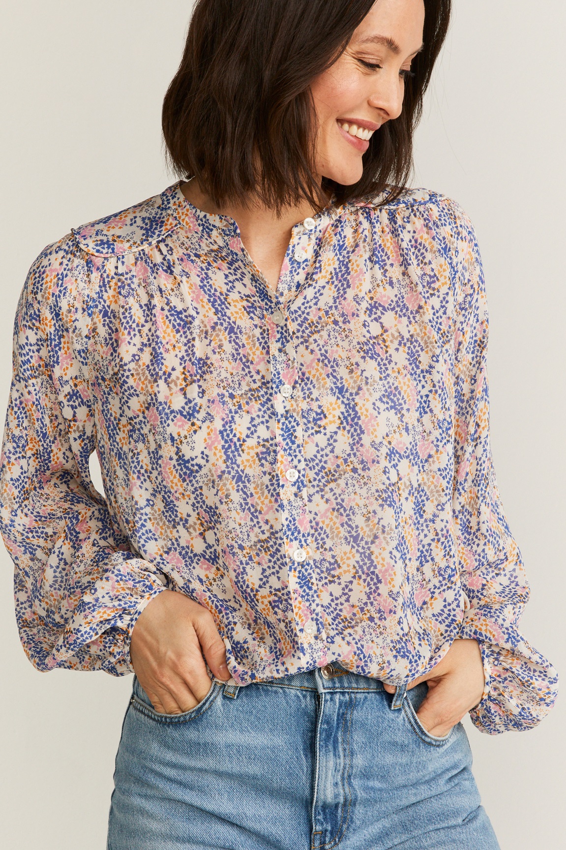 Second Female Poppi Shirt Amparo Blue | MQ Marqet