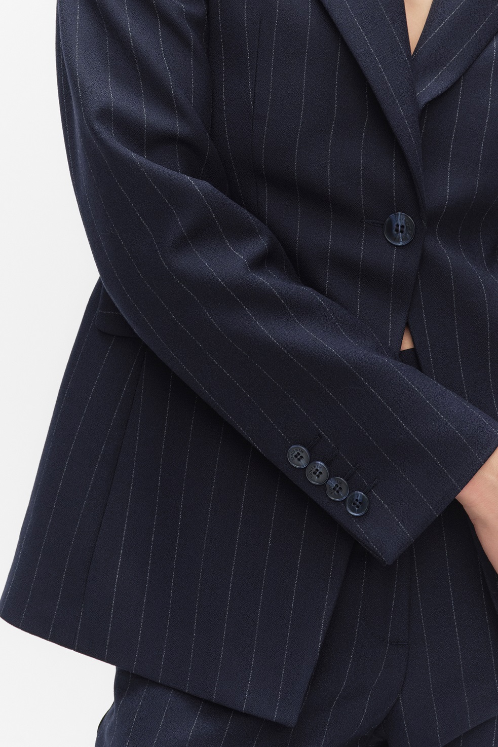 Stockh lm Carmen Blazer Navy Pinstripe | MQ Marqet