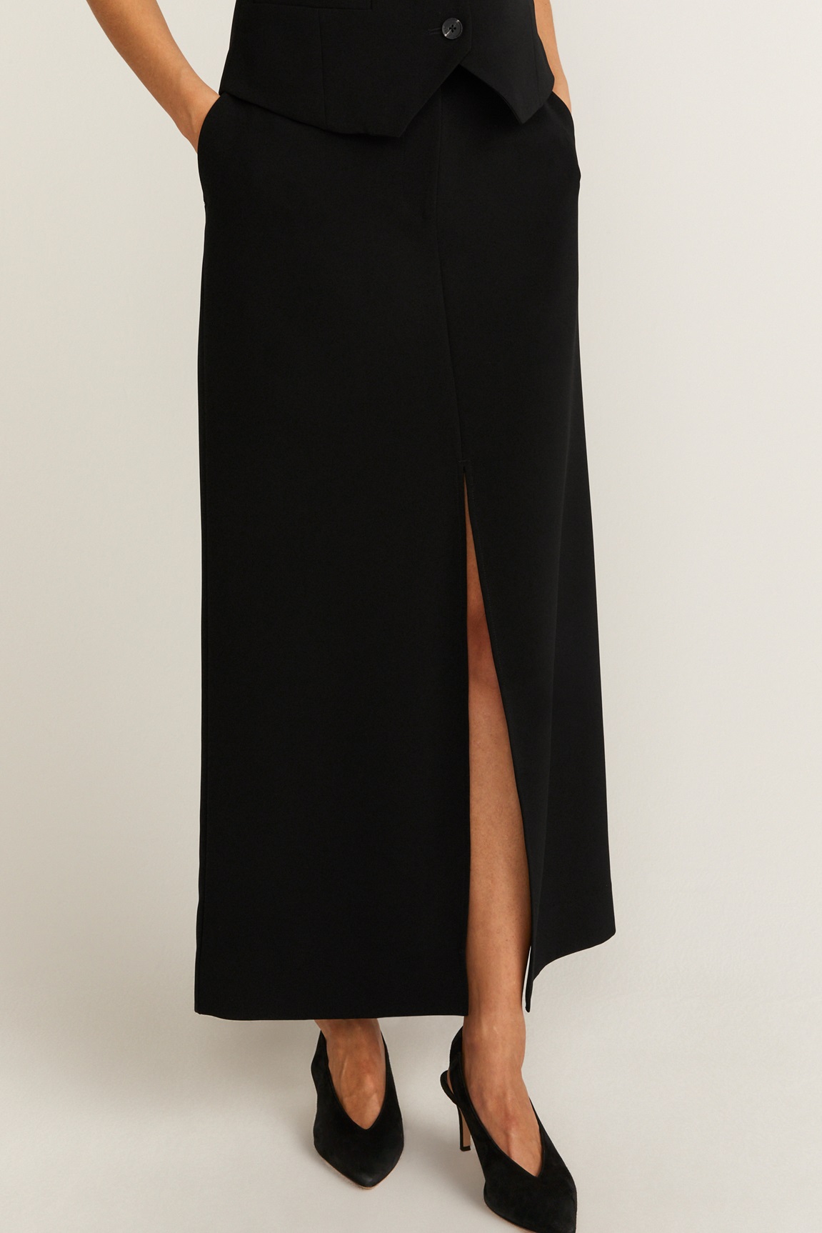 Second Female Fique Pencil Skirt Black | MQ Marqet