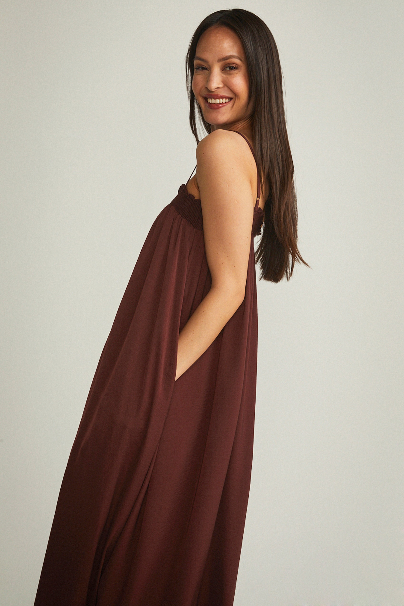 Second Female Minga Maxi Dress Rum Raisin | MQ Marqet