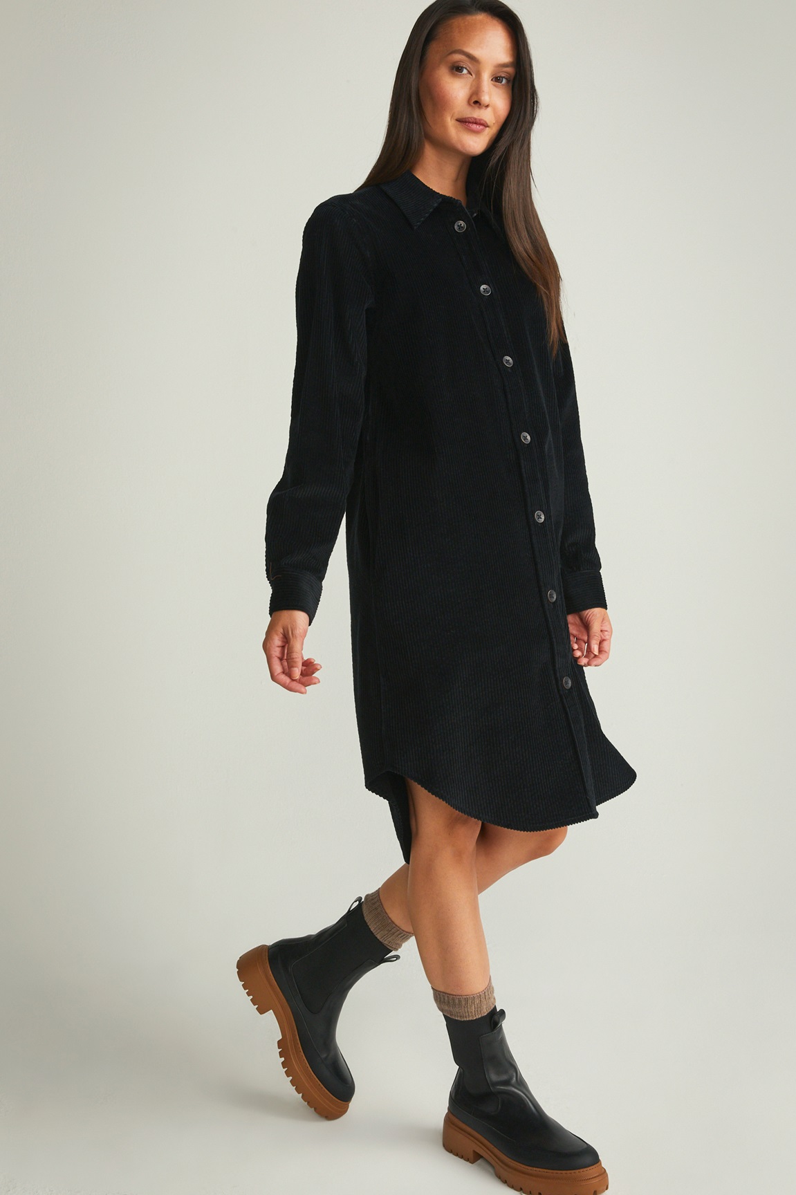 Dobber Alicia Cord Dress Black | MQ Marqet