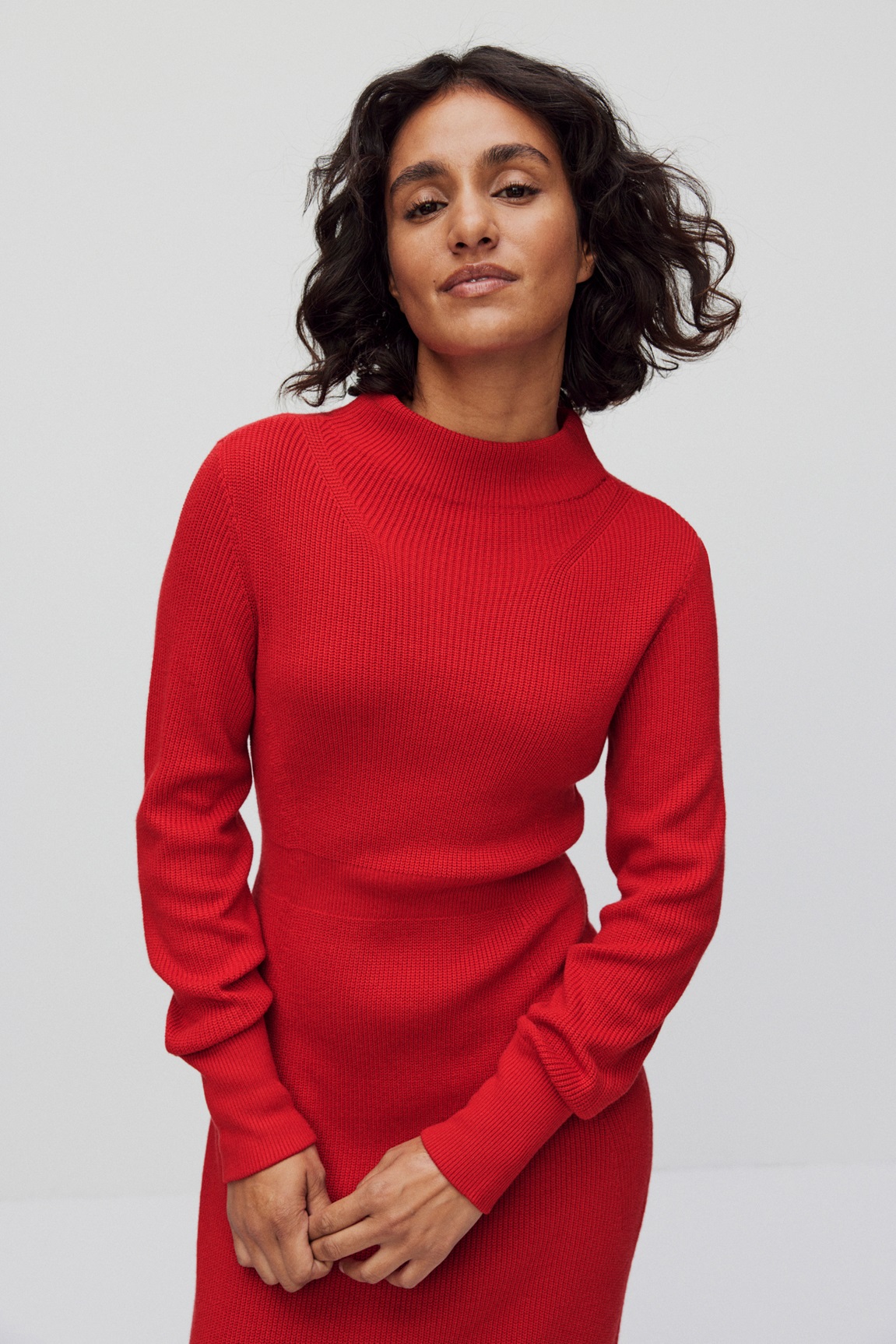 Dobber Danni Knitted Dress Haute Red | MQ Marqet