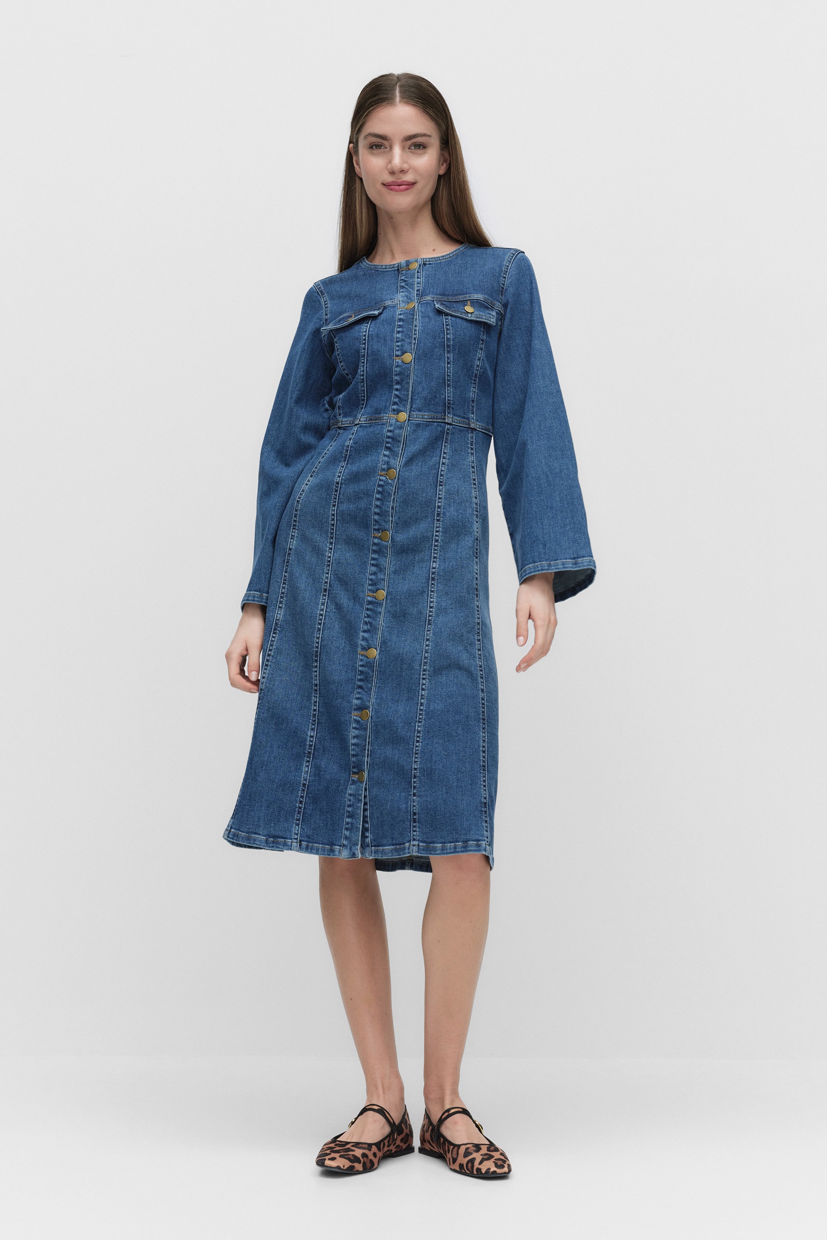 Dobber Sun Denim Dress Mid Blue | MQ Marqet