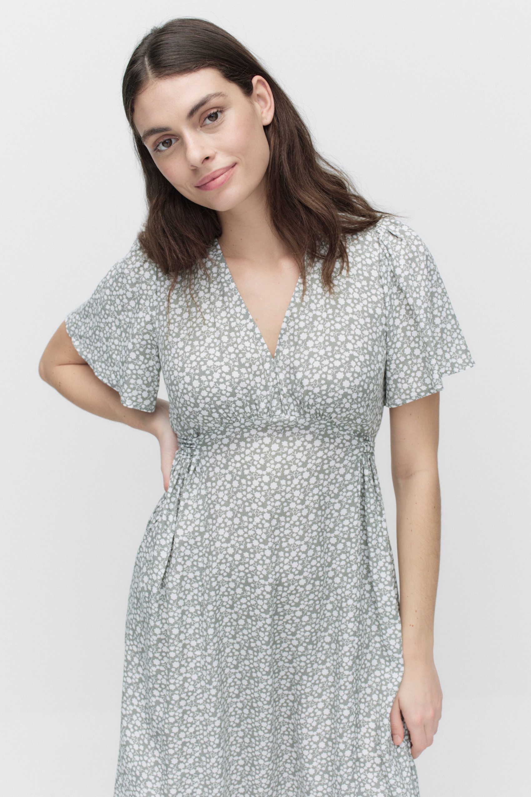Dobber Giova Dress Green Print | MQ Marqet
