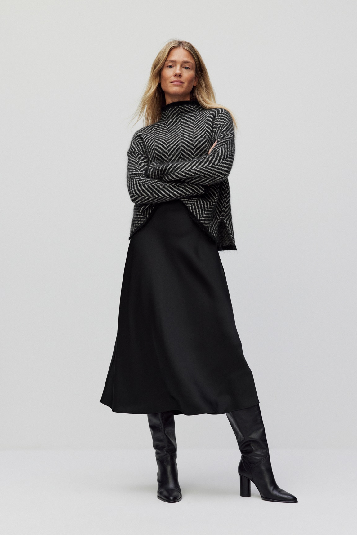 Second Female Herrin Knit T-neck Black | MQ Marqet
