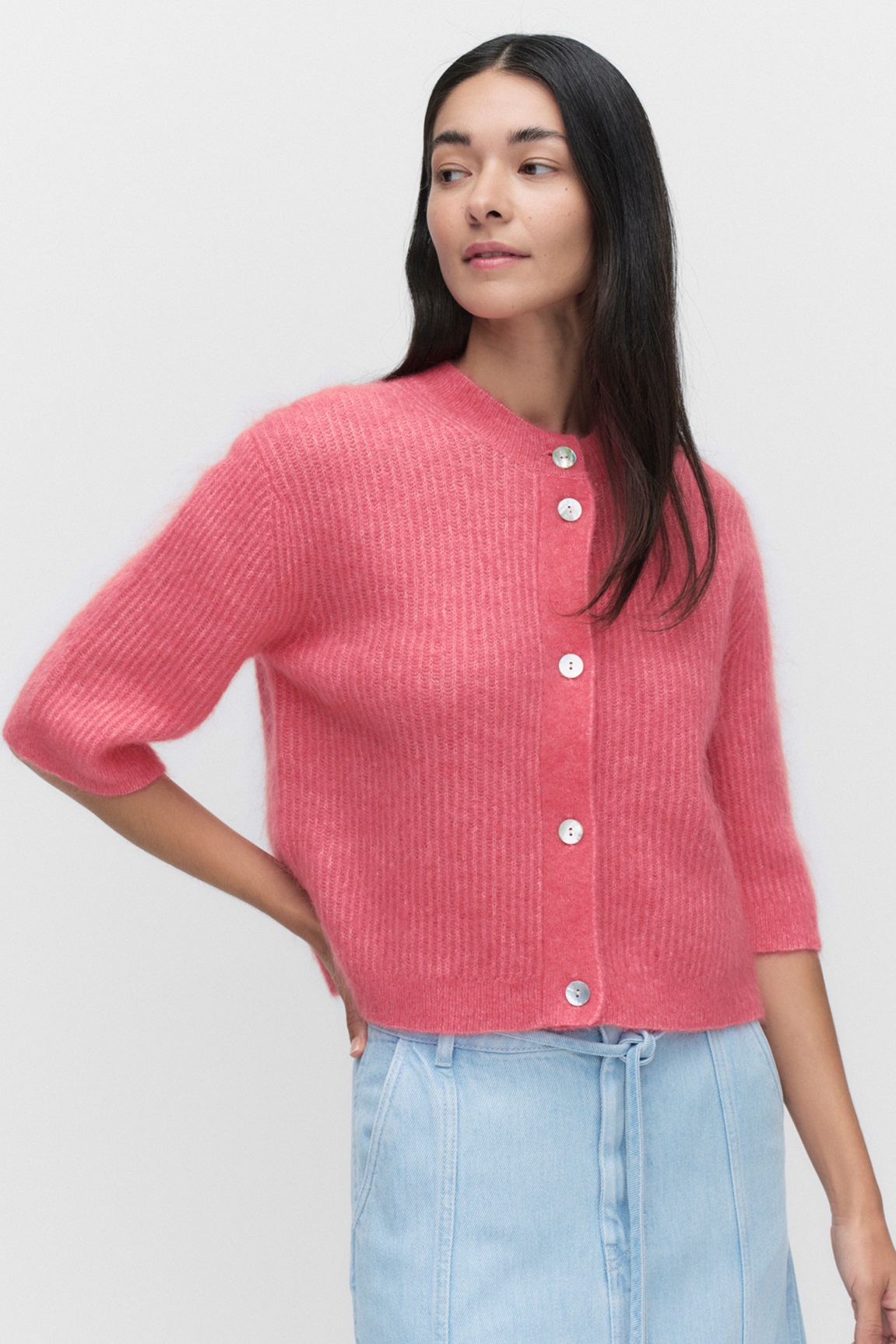 Second Female Andrea Knit Cardigan Spiced Coral | MQ Marqet