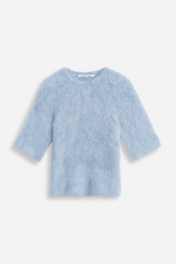Second Female Karla Knit Ss O-neck Frozen Fjord | MQ Marqet