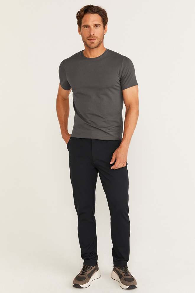 Bläck George Slacks Dark Grey Mel | MQ Marqet