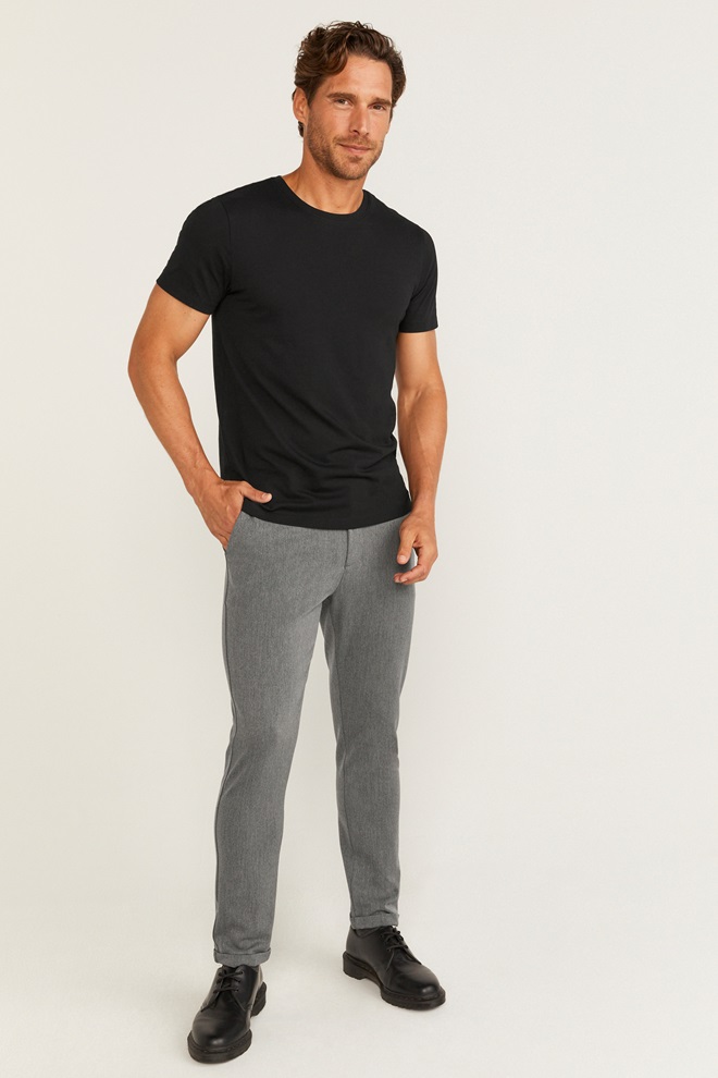Bläck George Slacks Dark Grey Mel | MQ Marqet