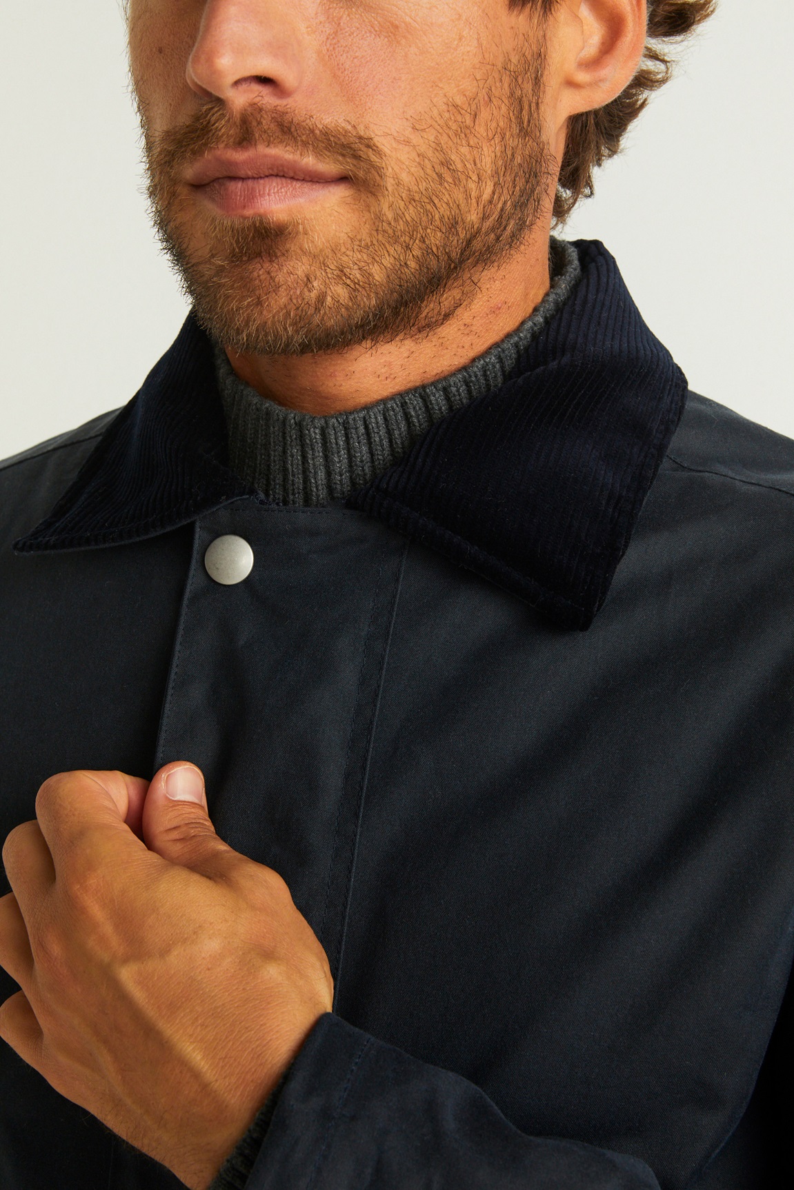 Brixtol Textiles Curtis Navy Wet Wax | MQ Marqet