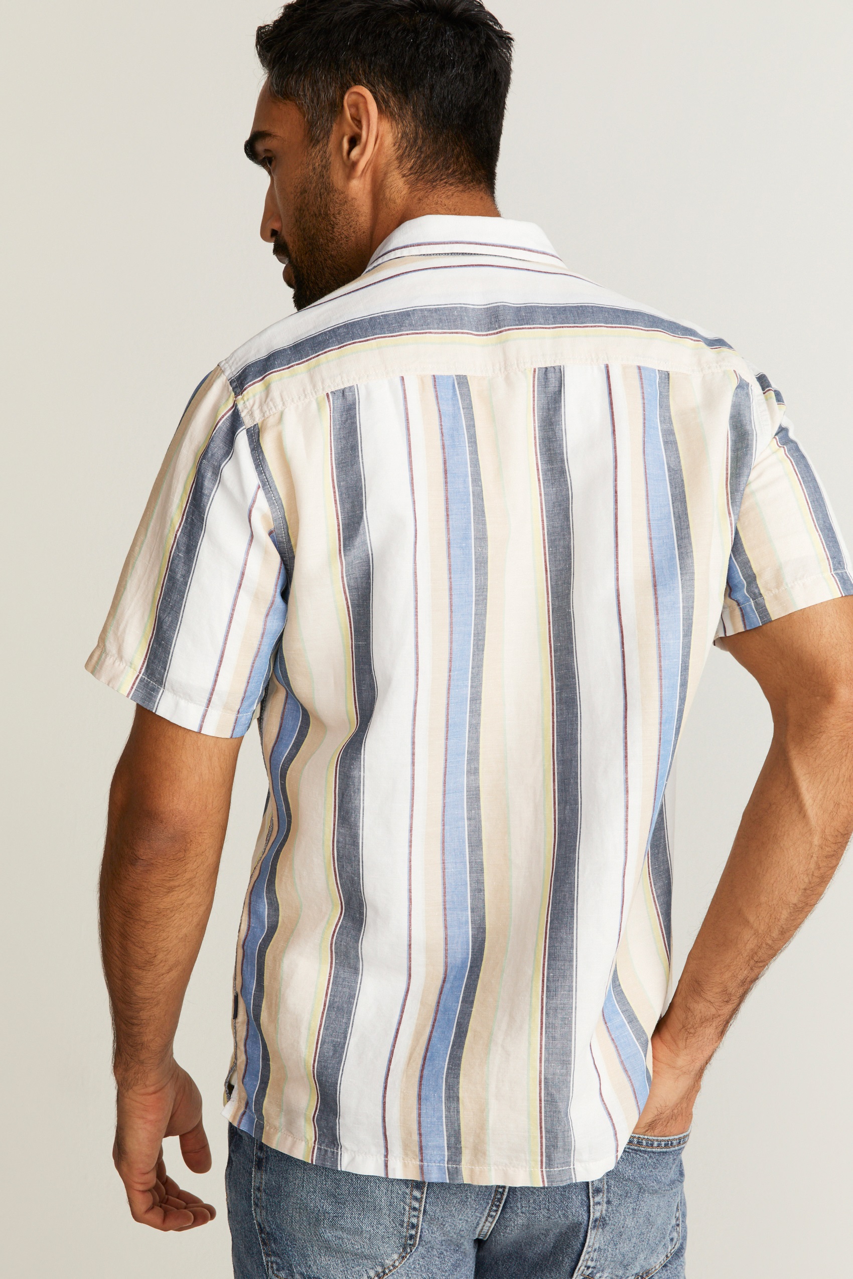 Dobber Derek Hemp Shirt Blue Stripe | MQ Marqet