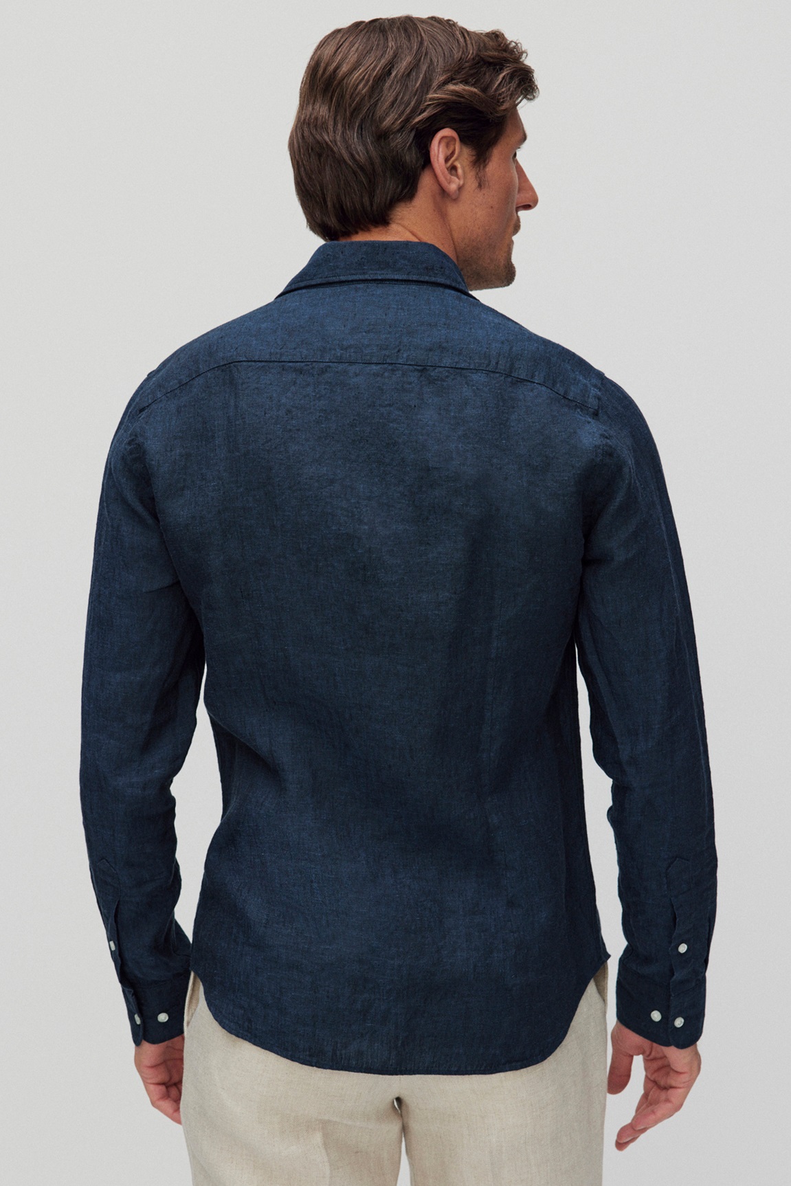 Bläck Dante Linen Shirt Dk Blue Mel | MQ Marqet