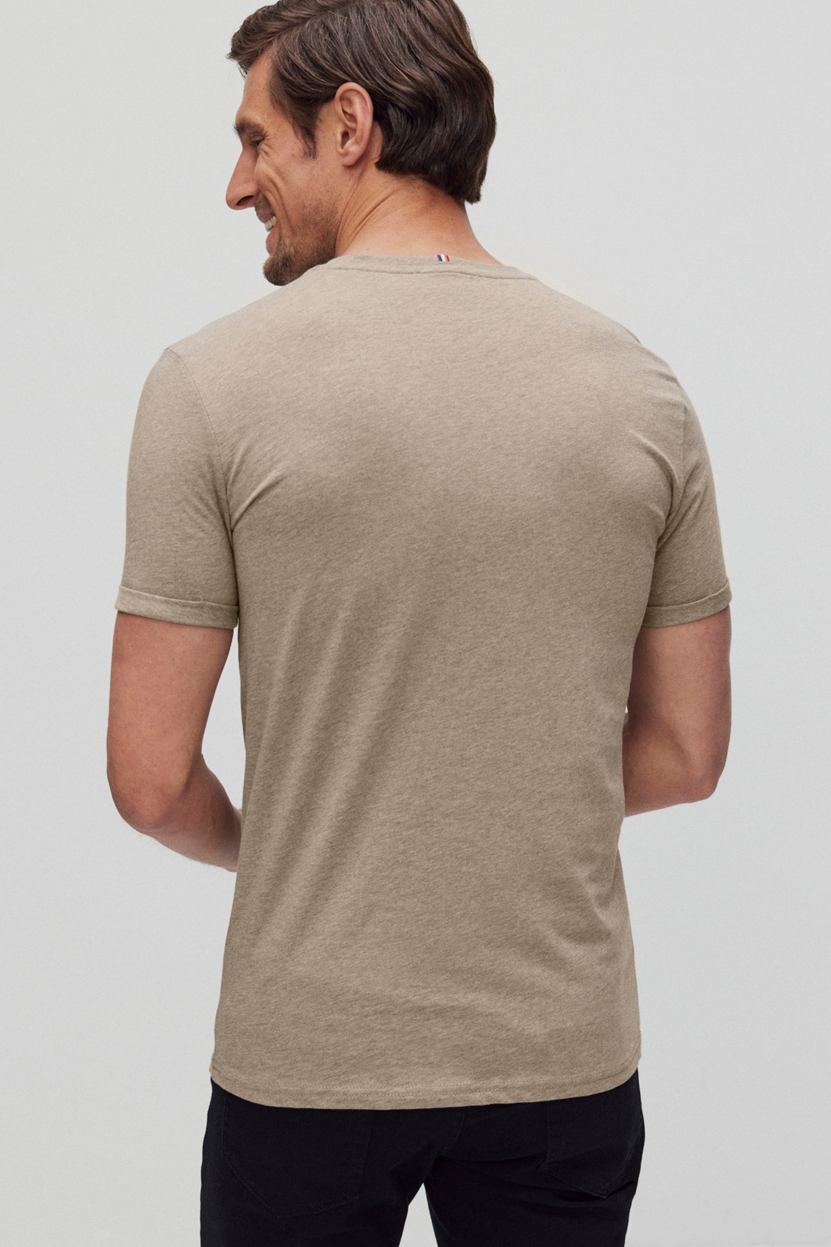 LES DEUX Norregaard Tshirt Walnut Melange | MQ Marqet