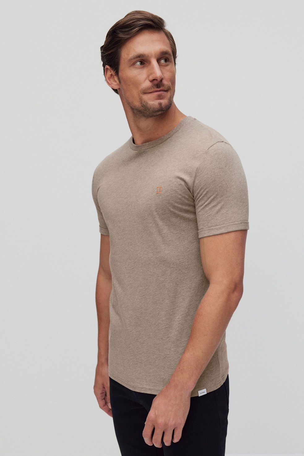 LES DEUX Norregaard Tshirt Walnut Melange | MQ Marqet