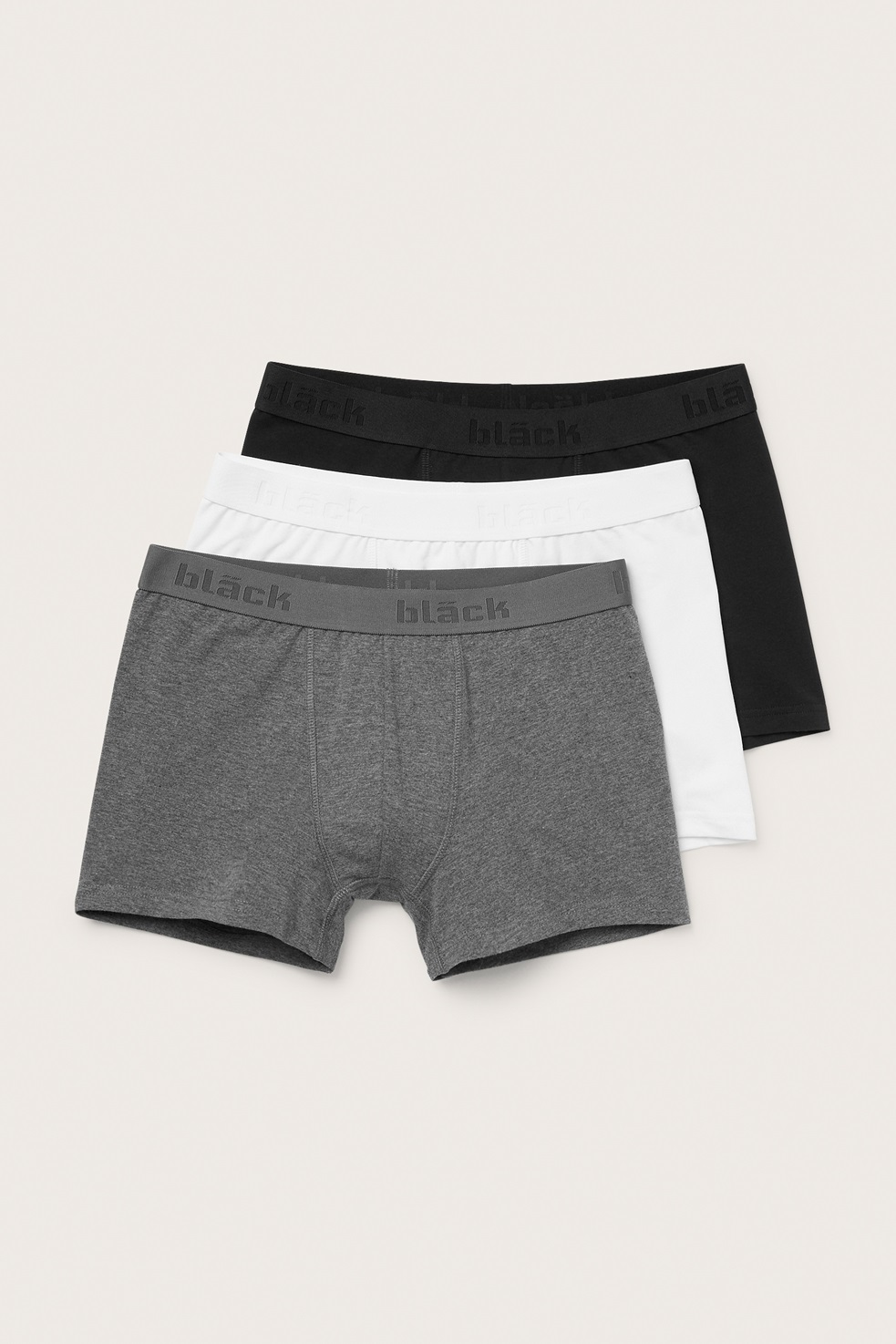 Bläck 3p Cotton Boxer Brief Blackwhitegrey | MQ Marqet